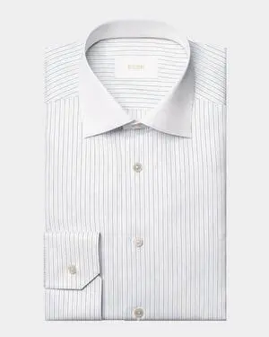 Eton Apos;s Elevated Striped Cotton Contemporary-fit Shirt - Blue