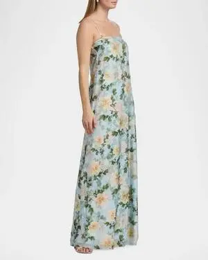 SACHIN BABI Shelby Floral Chiffon Slip Gown