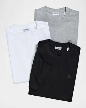 Burberry Apos;s Seth Ekd-embroidered 3-pack T-shirt Set - Multicolour