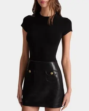 Alice + Olivia Sydney Mix Media Minidress - Black