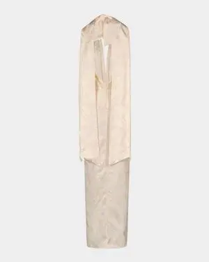 Johanna Ortiz Wildly Beautiful Plunging Halter Maxi Dress - Ecru