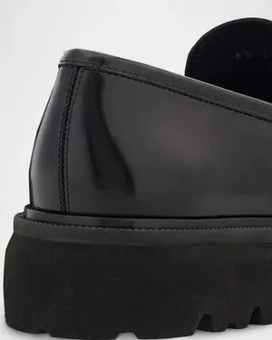 FERRAGAMO Apos;s Patent Leather Lug-sole Loafers - Nero