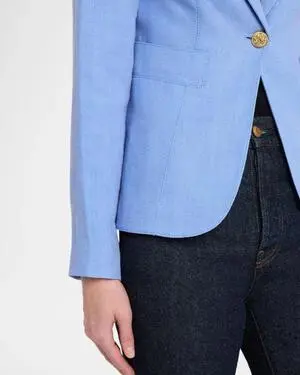 Smythe Duchess Tailored Linen Cutaway Blazer