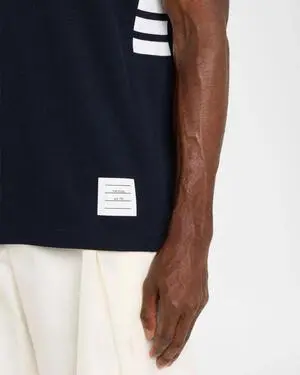 Thom Browne Apos;s Pique 4-bar Polo Shirt - Navy