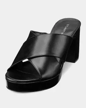 STUART WEITZMAN 80mm Dayna Leather Platform Sandals