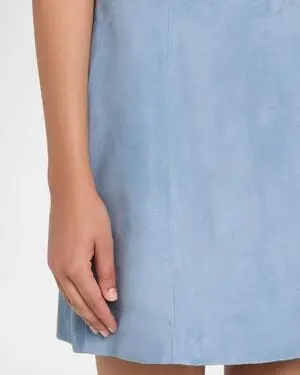 Marni Lined Suede Mini Skirt - Sky