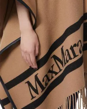 Max Mara Jacquard Wool Poncho