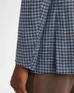 SARTORIO Apos;s Wool And Silk Houndstooth Single-breasted Sport Coat - Blue