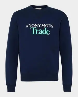 JW Anderson Apos;s Anonymous Trade Cotton Sweatshirt - Navy