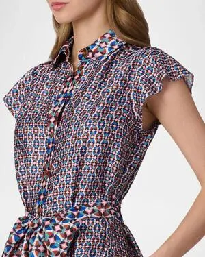 Shoshanna Kennedy Geometric-print Midi Shirtdress