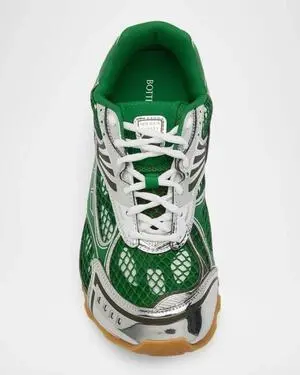 Bottega Veneta Men & Apos;s Orbit Technical Fishnet Sneakers Bark Green