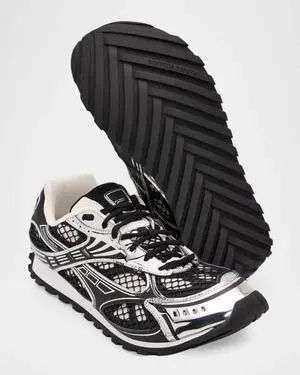 Bottega Veneta Men & Apos;s Orbit Technical Fishnet Sneakers Black