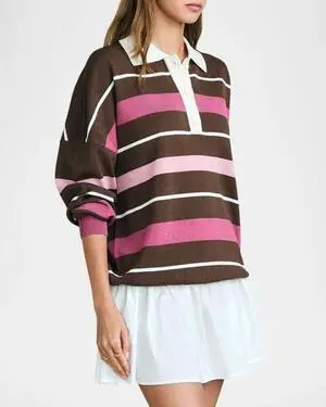 SEROYA Taby Striped Sweater - Sable Stri