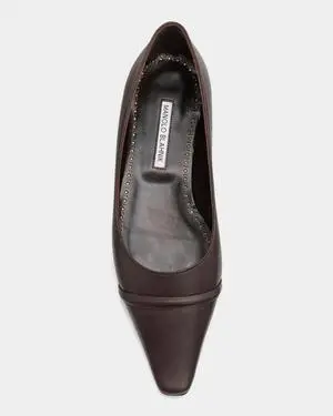 Manolo Blahnik Continu Leather Flats
