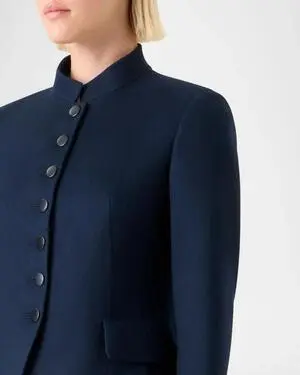 Akris Deva Wool Flannel Double-face Jacket