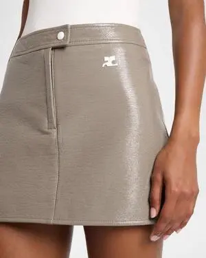 COURREGES Vinyle Reedition Mini Skirt - Light Mocha