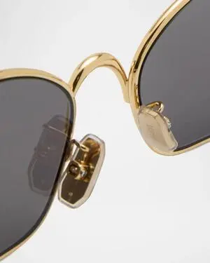 Loewe Anagram Golden Metal Cat-eye Sunglasses - Sengld/smk