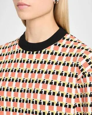 ZANKOV Francine Geo Compact Knit Short-sleeve Top - Ivory Mult
