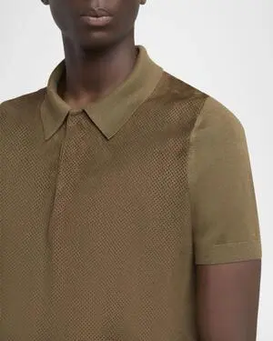 TOM FORD Apos;s Perforated Wool Short-sleeve Shirt