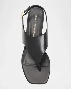 STUART WEITZMAN 40mm Baby Babette Leather Thong Sandals