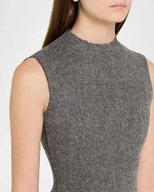MAISON MARGIELA Virgin Wool Midi Dress - Grey