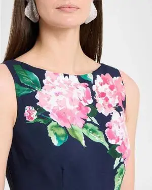 KAY UNGER Floral-print Stretch Crepe Walk-thru Jumpsuit - Midnight B
