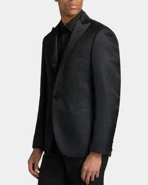 Corneliani Apos;s Wool-silk Jacquard Sport Jacket - Navy