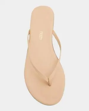 Tkees Lily Leather Flat Thong Sandals - Sunkissed
