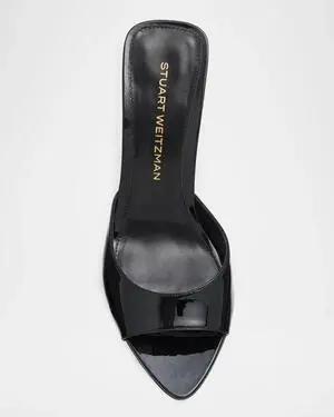 STUART WEITZMAN 85mm Lexington Patent Leather Mules - Black