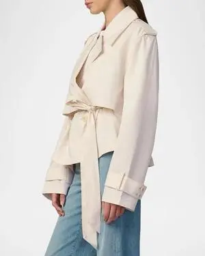 JOE & APOS;S JEANS Liz Cropped Trench Coat - Ecru