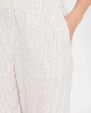 Eileen Fisher Wide-leg Crinkled Ankle Pants - Chalk