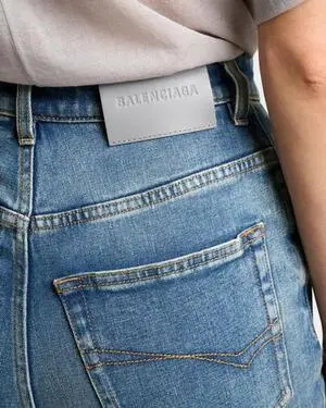 Balenciaga High-rise Slim-leg Jeans - Navy