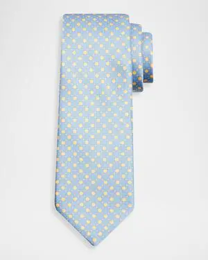 Stefano Ricci Apos;s Geometric Circle Silk Tie - Light Blue