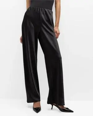 Vince Colette High-waist Fluid Satin Bias Pants - Black