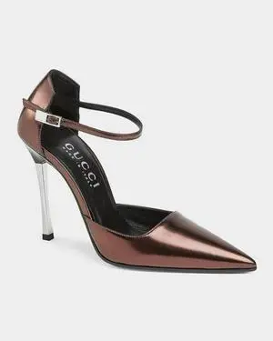 Gucci Bombshell 110mm Laminated Leather Stiletto Pumps