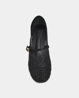Schutz Sylvie Woven Leather Ballerina Flats