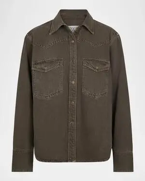 TWP Yellowstone Cotton Denim Shirt - Slate
