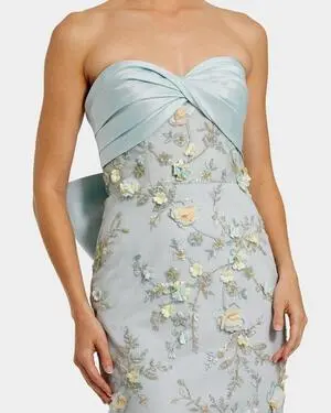 Mac Duggal Sequin-embellished Bow Column Gown