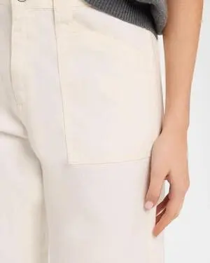Moussy Vintage Malba Cropped Barrel Jeans - White