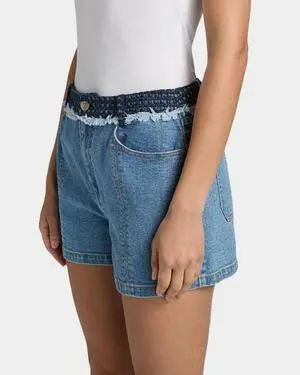Cinq À Sept Vinny Denim Bouclé Shorts - Blue Haze/