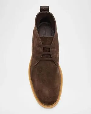 Bottega Veneta Apos;s Astaire Suede Intrecciato Tab Lace-up Ankle Boots - Fondant