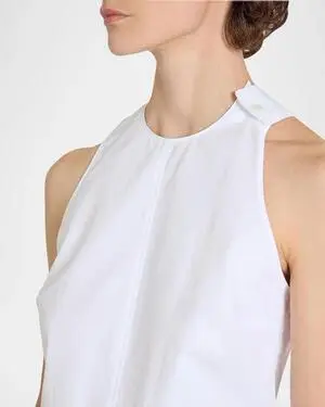 COURREGES Heritage Poplin Sleeveless Mini Dress - Blanc