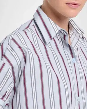 TWP Next Ex Cropped Cotton Poplin Shirt - Light Grey