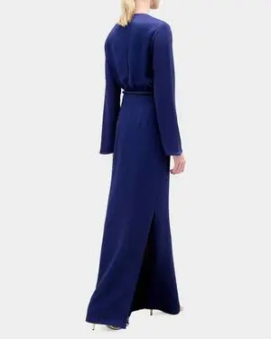 Silvia Tcherassi Cassy Hammered Satin Maxi Dress