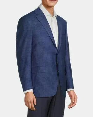 Canali Micro-plaid Wool Business Sport Coat