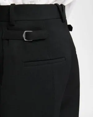 Bottega Veneta Wool Grain De Poudre Straight-leg Split Hem Trousers - Nero