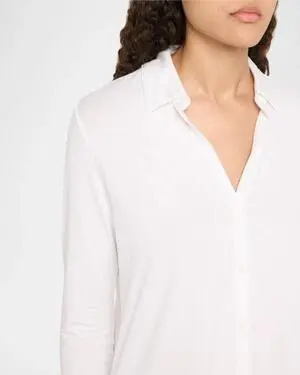 Majestic Filatures Soft Touch Button-front Shirt - Blanc