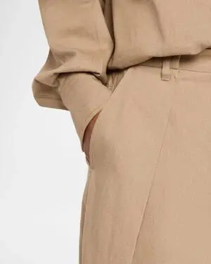 Brunello Cucinelli Sparkle Twill Wide-leg Pants