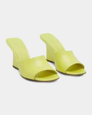 STUART WEITZMAN 85mm Vinnie Patent Leather Wedge Mules