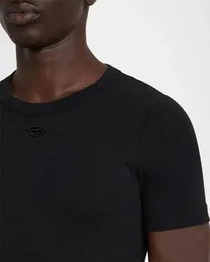 DIESEL® Apos;s Oval D Slim-fit Stretch Cotton T-shirt - Deep/black